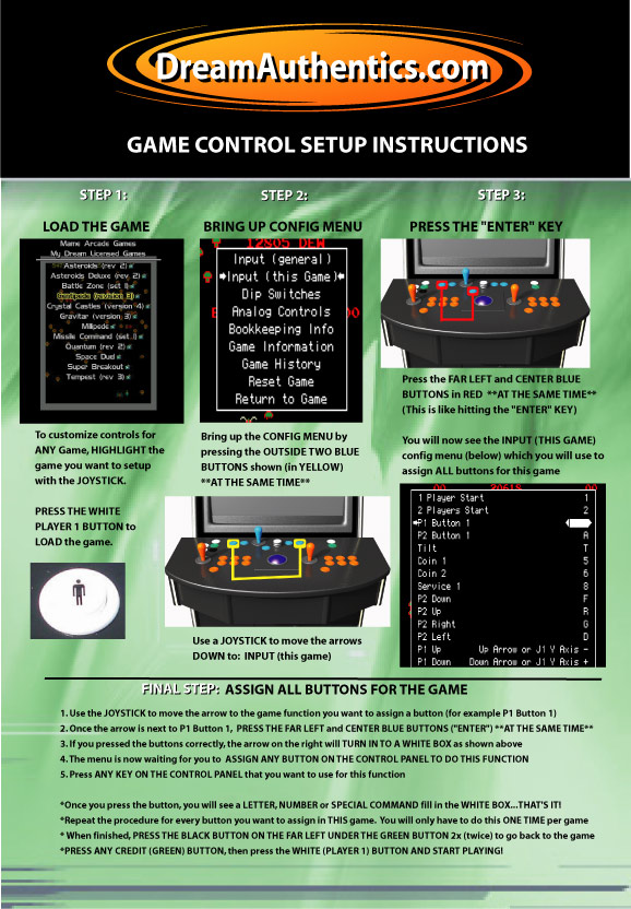 Congratulations on purchasing a DreamAuthentics Personal Video Arcade ...